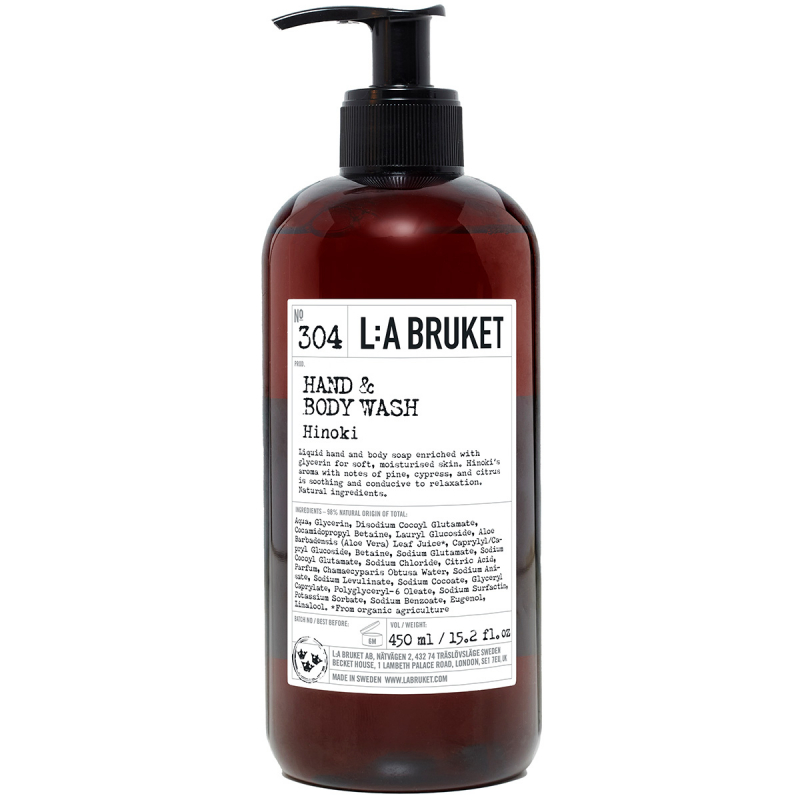 L:a Bruket 304 Hand & Body Wash Hinoki (450 ml) | Bangerhead
